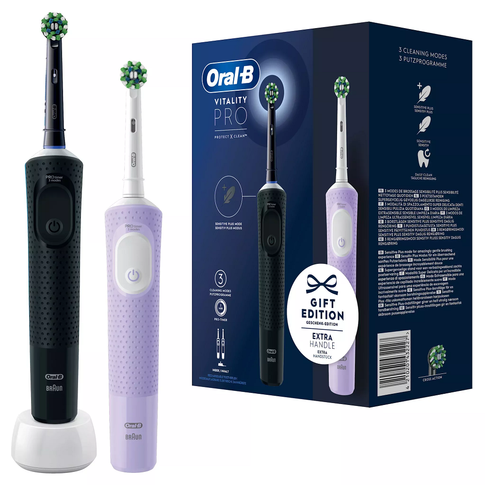 Oral-B Vitality Pro D103 Black&Lilac Duopack elektromos fogk